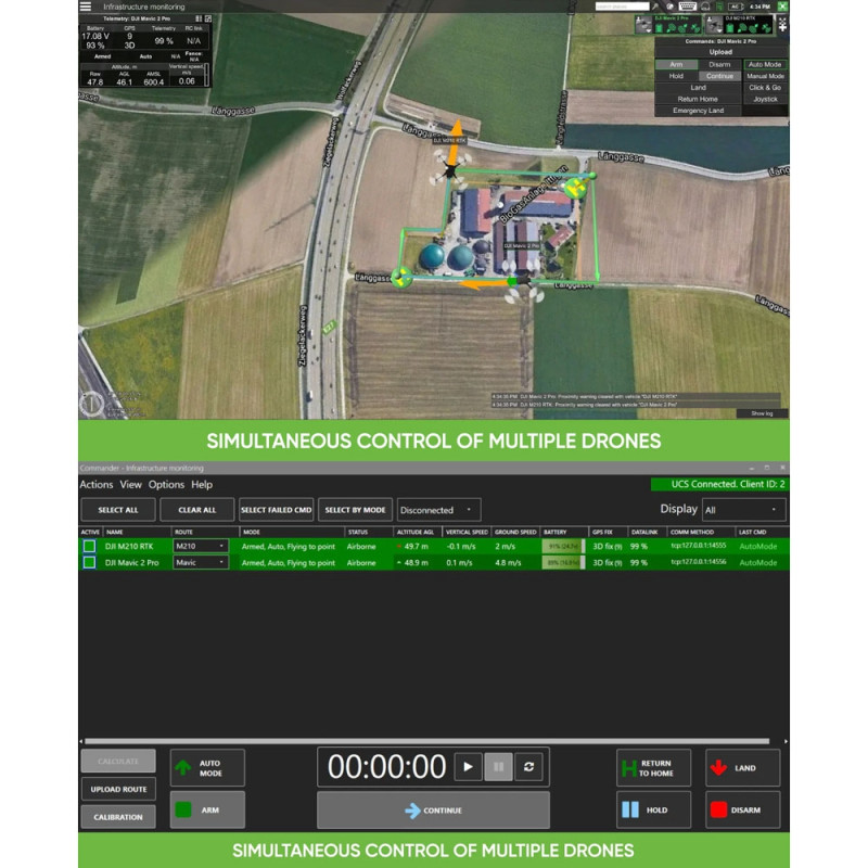 UgCS Commander : Vol de drones simultanés - ABOT